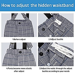 BIG ELEPHANT Gentleman Bowtie Suspenders Suits-Dress Clothes, Formal Wear for Infant Boys