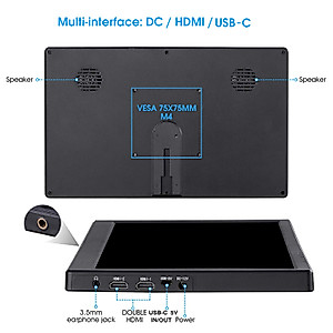 KALESMART Portable Gaming Monitor 15.6 Inch Full HD PC Monitor with Double HDMI 1920x1080 IPS Display with Audio Output for Raspberry Pi PS4 WiiU Xbox One S Windows 7 8 10