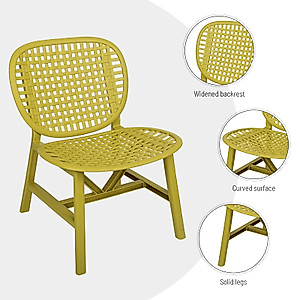 Tidyard 3 Piece Bistro Set, Hollow Design Chairs and Table with Open Shelf, Patio Conversation Set for Balcony Garden Yard Poolside Outdoor Furniture