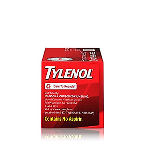 Tylenol Extra Strength Caplets with 500 mg Acetaminophen, Pain Reliever & Fever Reducer, Acetaminophen for Headache, Backache & Menstrual Pain Relief, 100 ct