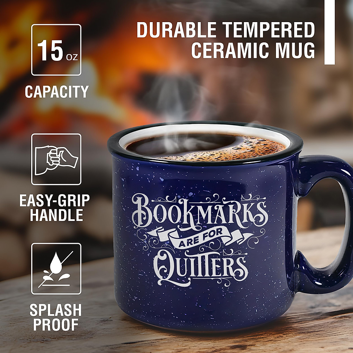 Bad Bananas Librarian Gifts Mug Bookmarks Are For Quitters 15 oz Coffee/Tea Mug Gift for Book Lovers Women