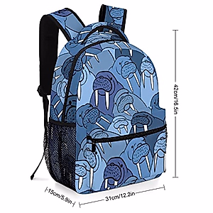 Walrus Backpack Bookbag Cute Funny Printed Graphic for Book Study Travel