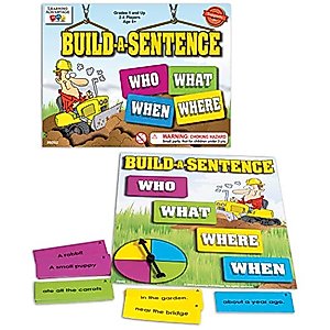 LEARNING ADVANTAGE-6002 Build-A-Sentence - Learning Games for Kids - Sentence Building and Literacy Game - Homeschool Supplies