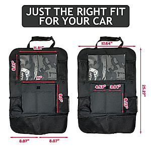 Backseat Car Organizer 1 Pack by Elitebest – 1Car Seat Organizer and Kick Mats for Road Trips – Car Backseat Organizer for Kids with USB Headphone Slits and Storage Pockets for Organization