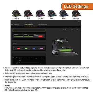 J-Tech Digital Wired Ergonomic Vertical Mouse for Large Hands with an Adjustable Angle Tilt, Chroma 6 RGB Color LED, 4 DPI Settings (800/1200/2000/4000), Scroll Endurance [V628X]