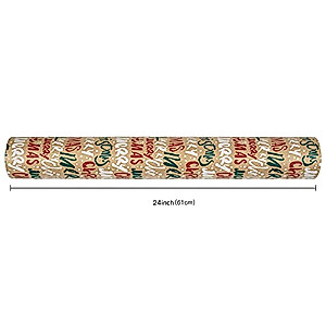 RUSPEPA Christmas Wrapping Paper,Kraft Paper - Marry Christams Design - 24 Inches x 100 Feet - White