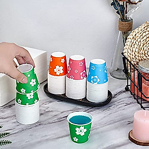 LITOPAK 400 Pack 3oz Disposable Bathroom Cups, Colorful Disposable Mouthwash Cups, Small Disposable Cups, Mini Paper Cups for Parties, Picnics, Barbecues, Travel and Events.
