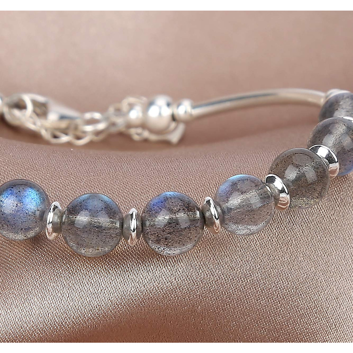 Jan&Dee Manual Original Labradorite Gray Moonstone Crystal Bracelet
