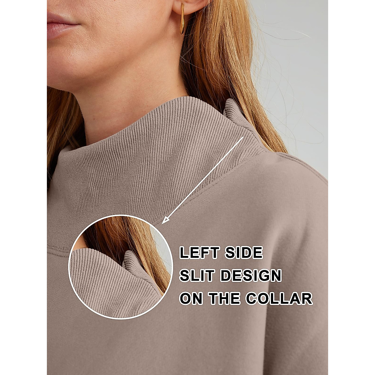 Trendy Queen Womens Oversized Sweatshirts Turtleneck Pullover Long Sleeve Hoodies Tops Fall Fashion Outfits 2024 Clothes CoffeeGrey S