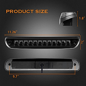 Cxdar Third 3rd Brake Light LED for 1999-2016 Ford F250 F350 F450 F550 Super Duty, High Mount Rear Brake Lights Assembly for 99-16 F-250 F-350 F-450 F-550, 1993-2011 Ford Ranger Cab Cargo Stop Light