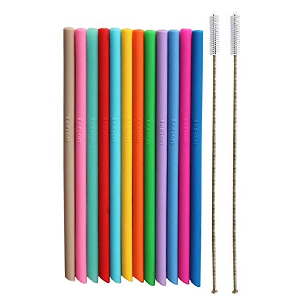 Tegion Cute Mini Short Pinch Test Passed 5.5" Replacement Reusable Toddlers&Kids Silicone Straws for The First Years Take&Toss Spill Proof Straw Cup,Small Kids Danimals -Safe for Teething Chewing