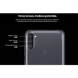 Samsung A11 SM-A115M/DS, 4G LTE, International Version (No US Warranty), 64GB 3GB RAM, Black - Unlocked (GSM Only | Not Compatible with Verizon/Sprint)