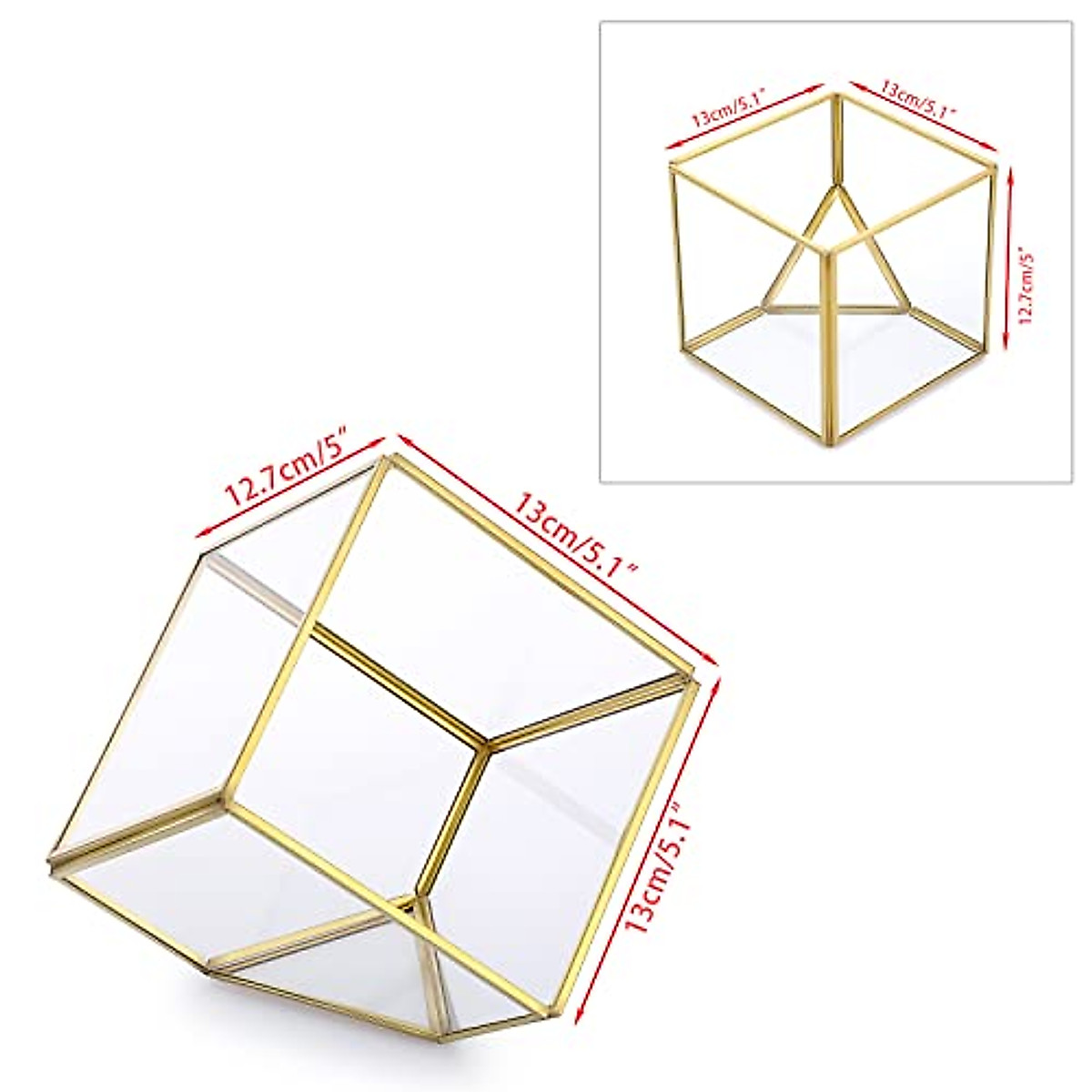 ELLDOO Gold Glass Coffee Pods Holder, Slanted Square Box Coffee Pod Organizer for K Cup Espresso, Tea Bags Sugar Packets Coffee Capsule Storage Holder for Kitchen Coffee Bar Office Desktop Counter