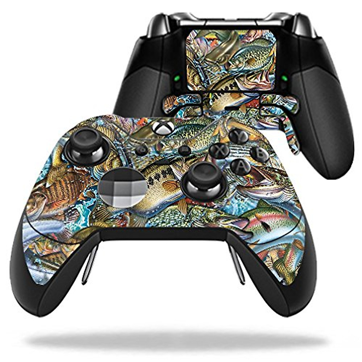 MightySkins Skin Compatible with Microsoft Xbox One Elite Controller - Action Fish Puzzle | Protective, Durable, and Unique Vinyl wrap Cover | Easy to Apply, Remove | Made in The USA