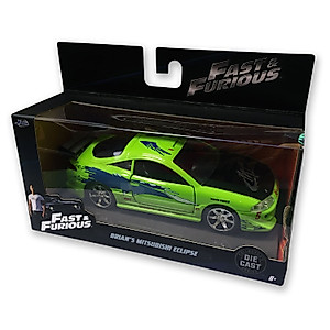Jada Toys 1:32 Fast & Furious: Furious - Brian's 1995 Mitsubishi Eclipse Diecast Model Car