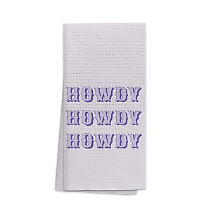 OHSUL Purple Preppy Howdy Highly Absorbent Bath Towels Kitchen Towels Dish Towels,Preppy Trendy Hand Towels Tea Towel for Bathroom Kitchen College Dorm Decor,Teen Girls Gifts