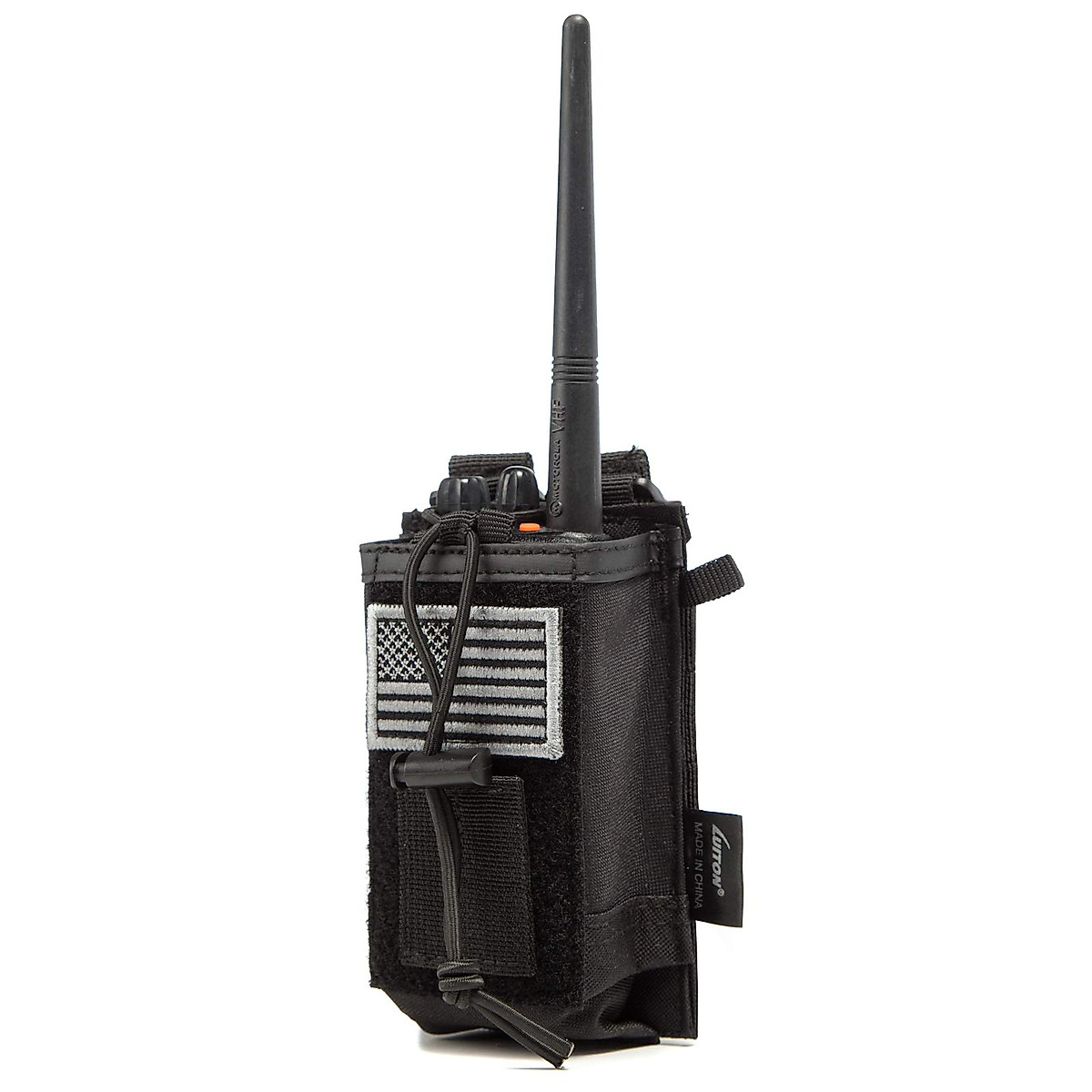 2 Pack Tactical Radio Holder Radio Case Molle Radio Holster Military Heavy Duty Radios Pouch Bag for Two Ways Walkie Talkies Adjustable Storage with 3 Pack Patch