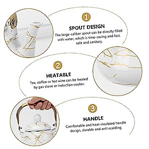 BESTOYARD 2 pcs Enamel Kettle camping kettle glass tea pot mini terrarium no whistling kettles ceramic water kettles coffee tea maker Water Boiling Pot Household Water Pot Stove Water Kettle