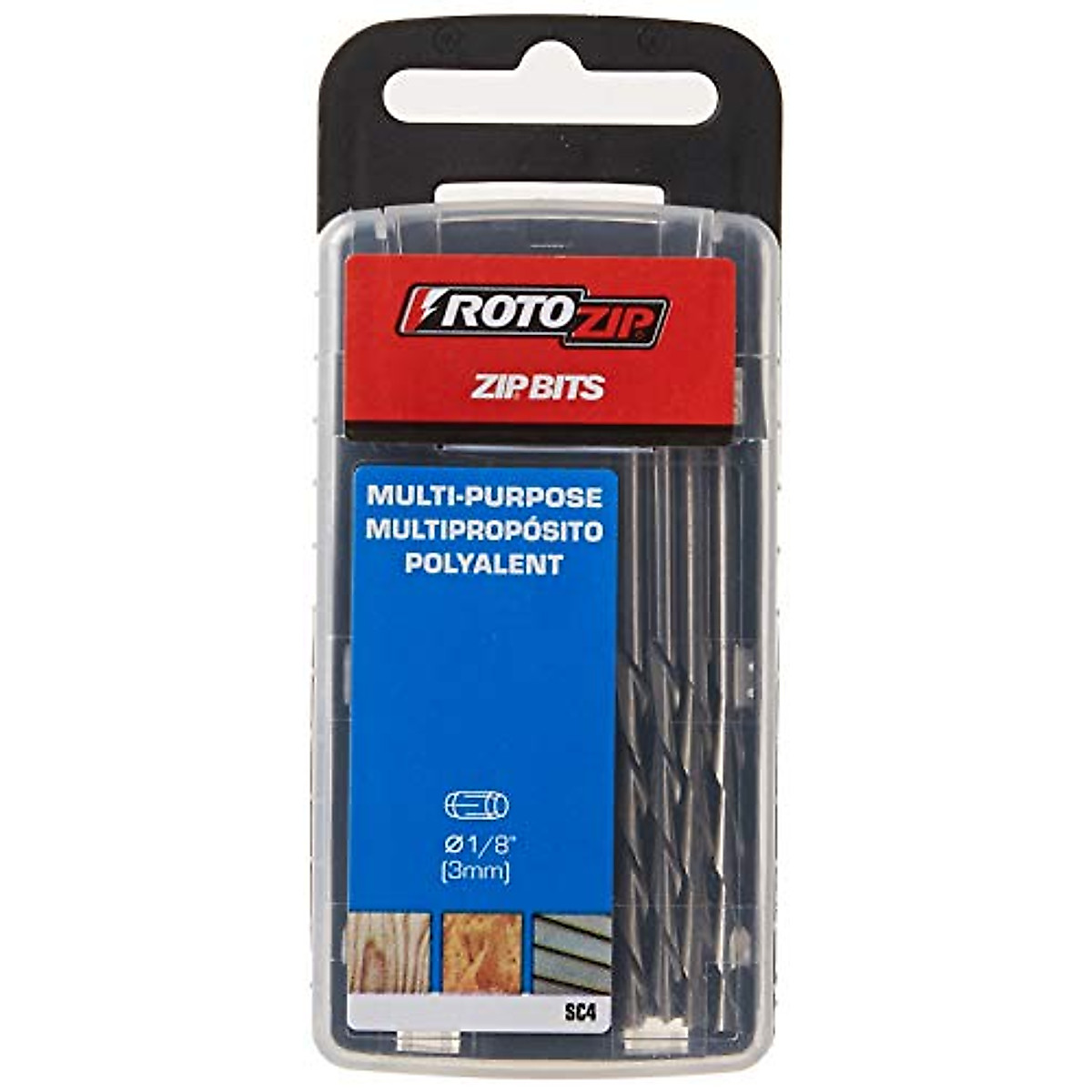 Roto Zip SC4 1/8-Inch Zip Bit for Wood and Plastic, 4-Pack