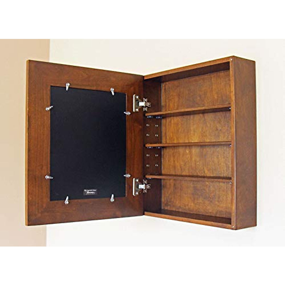 Fox Hollow Furnishings Wall Mount Mirrored Medicine Cabinet (16 7/8" x 19 7/8") (Caramel)
