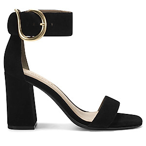 Aerosoles Women's Landon Heeled Sandal, Black Suede, 9.5