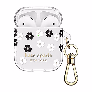 kate spade new york Scattered Flowers Case for AirPods 2 & 1 - Protective Wireless Charging Cover with Keychain (Front LED Visible)