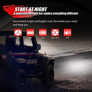 LED Light Bar AUSI 50" Curved 684W Triple Row Light Bars + 2PCS 4in 60W LED Pods Off Road Driving Fog Lights with Rocker Switch Wiring Harness Kit for Trucks Polaris ATV SUV Boat Lighting