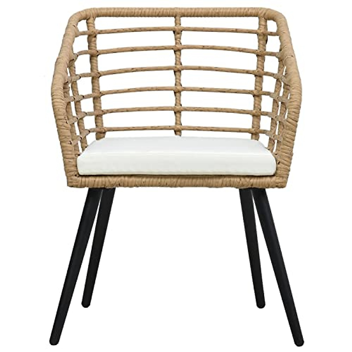 Camerina 3 Piece Patio Bistro Set Bistro Set Patio Furniture Set Patio Bistro Set Outdoor Patio Table and Chairs Poly Rattan Oak 48577