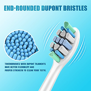 Replacement Toothbrush Heads for Philips Sonicare：8 Pack Soft Replacement Electric Brush Head Compatible with Phillips Sonicare Snap-on System