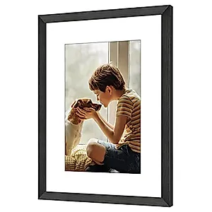 Americanflat 18x24 Poster Frame in Black - Use as 12x18 Picture Frame with Mat or 18x24 Frame Without Mat - Wide Engineered Wood Frame, Plexiglass Cover, and Hanging Hardware for Wall