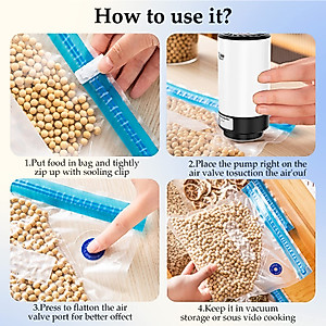 Handheld Vacuum Sealer,7 PCS Portable Food Electric Vacuum Sealing Air Extraction and Inflation Rechargeable Vacuum Sealer Set,Inflating Machines for Basketballs, Balloons and Swimming Rings