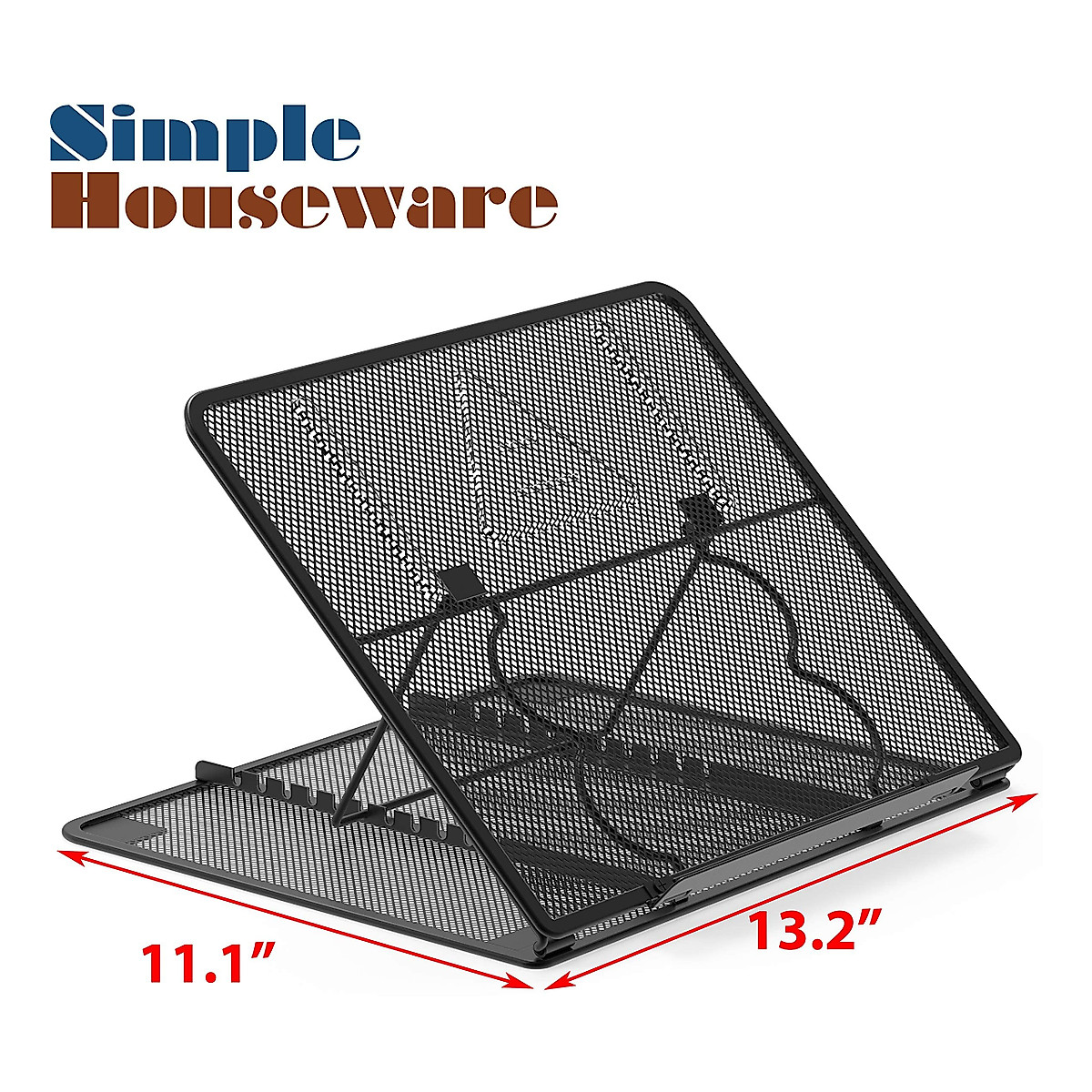 SimpleHouseware Mesh Ventilated Adjustable Laptop Stand, Black