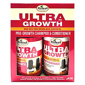 Difeel Ultra Growth with Basil & Castor Oil Shampoo & Conditioner 12 oz. 2-PACK