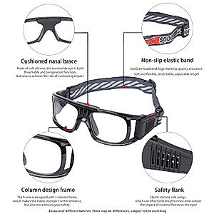 SooGree Racquetball Goggles - Windproof Shock Absorption Sports Glasses Basketball Football Eye Protective Adjustable Strap