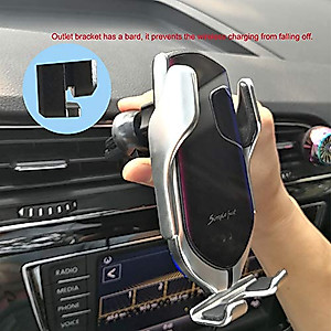 Survival-Pax Co. Smart Sensor Wireless Car Charger Mount, Automatic Clamping QC/QI 10W Fast Charging Car Charger Holder Compatible with iPhone 11/Xs/Xs Max/XR/X,Samsung Note 9/S9/ S9+/S8 etc (Gold)
