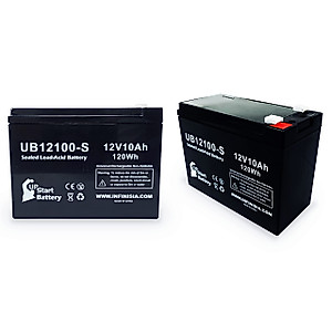Upstart Battery 2X Pack Replacement for Neuton Mowers CE5 Battery - UB12100-S Universal Sealed Lead Acid Battery (12V, 10Ah, 10000mAh, F2 Terminal, AGM, SLA)