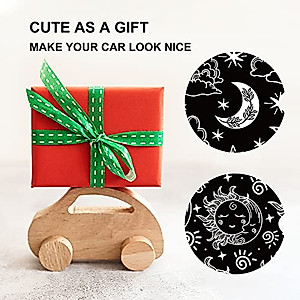 Car Coasters for Car Cup Holders Absorbent 2 Pack, 2.56'' Ceramic Car Coasters with Finger Notch for Easy Removal, Funny Coaster for Drink to Keep Cupholder Clean