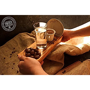 Handmade Wooden Coffee Table Tray, Housewarming Gift for Your Loved Ones, Tea Tray & Coffee Serving Tray, Coffee Decor for Coffee Gifts, Ottoman Tray for Turkish Coffee Set, Solid Troya Olive Wood