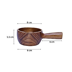 Cabilock Water Bailer Scoop Wooden Dipper Spoon Bath Rinse Cup Wooden Scoop Ladle Japanese Style Water Ladle Dipper Bath Scoop Cup for Water Sauna Garden Tea Wood Water Scoop Wooden Ladle Rinse Ladle