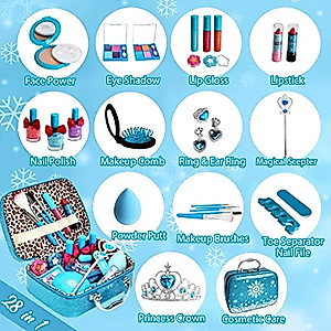 Sendida Kids Makeup Kit for Girls, Kids Play Real Washable Makeup Kit Cosmetics Toys Gift for Little Girls Toddlers Dress up Set, Birthday Gift Toys for 4-6 Years Girls