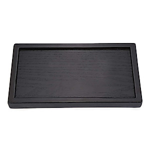 Tea Tray Rectangle Shape Solid Wood Versatile Tea Coffee Snack Food Meals Serving Tray Plate Restaurant Trays Black(22 * 12 * 2cm)