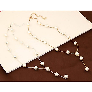 Faux Pearl Necklace Earring Bracelet Jewelry Set, Delicate and Classy Costume jewelry Favors