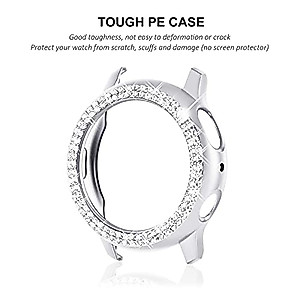 Surace Galaxy Watch Active 2 Case 40mm, Bling Frame Protective Case Compatible for Samsung Galaxy Watch Active 2 (3 Packs, Black/Silver/Clear)-40mm