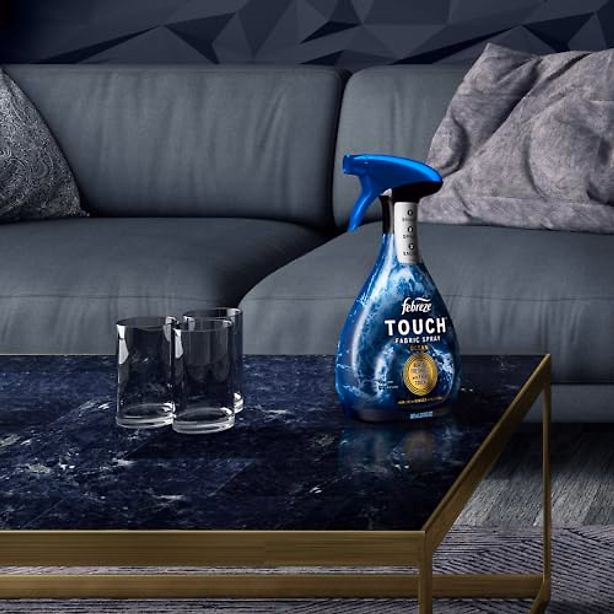 Febreze Touch Fabric Spray, Sneaker Balls Alternative, Couch Cleaner, Refresher Ocean & Mountain, 16.9 oz, Pack of 2,33.8 Fl Oz