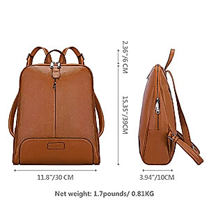 S-ZONE Women Genuine Leather Backpack Purse Travel Handbag College Bookbag Medium