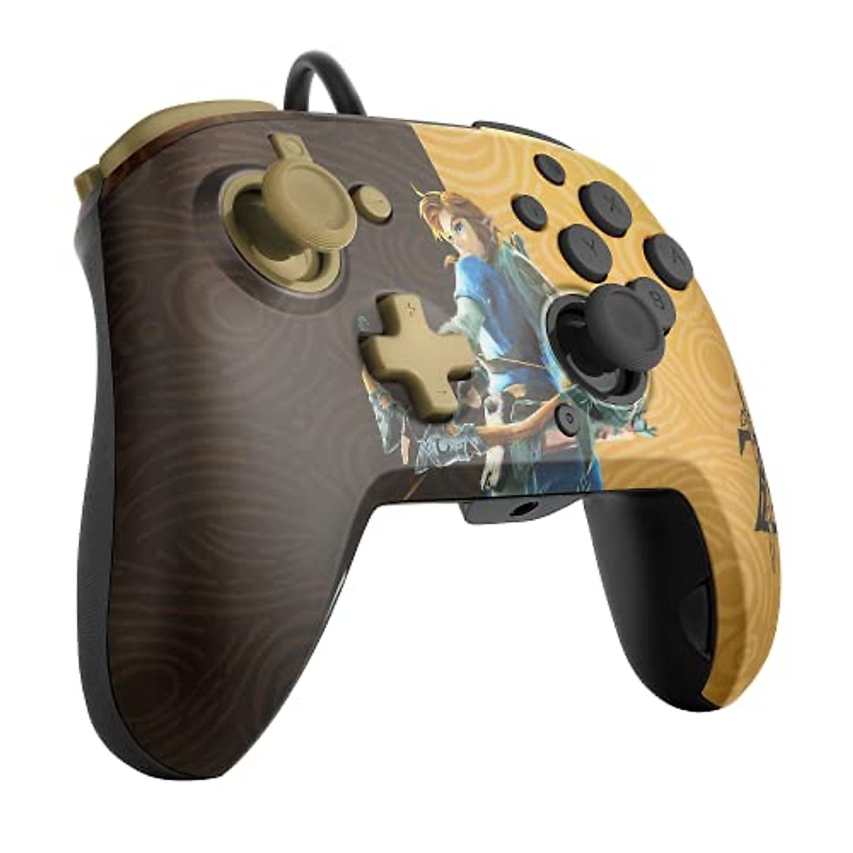 PDP REMATCH Enhanced Wired Nintendo Switch Pro Controller, Switch Lite/OLED Compatible (Zelda Breath of the Wild Gold/Black)