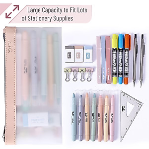 Mr. Pen- Clear Pencil Pouch, 3 Pack, Clear Pencil Case, Pencil Bags, Clear Pouch, Pencil Case for Kids Pencil Case, Clear Makeup Pouch, Kids Pencil Pouch, Pencil Cases, Clear Make Up Bag