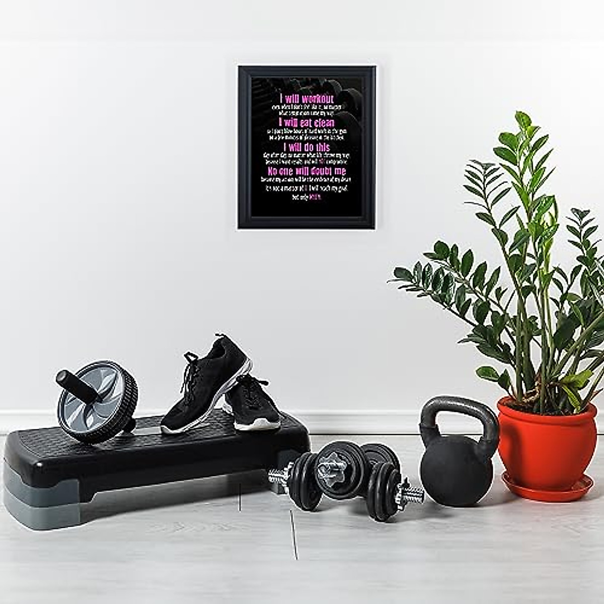 I Will Workout & Eat Clean - MotivationaL Exercise Quotes Wall Art, Inspirational Fitness Art Print Sign, Ideal Positive Decor for Home Decor, Gym Decor, Weight & Locker Room Decor. Unframed- 11x14"