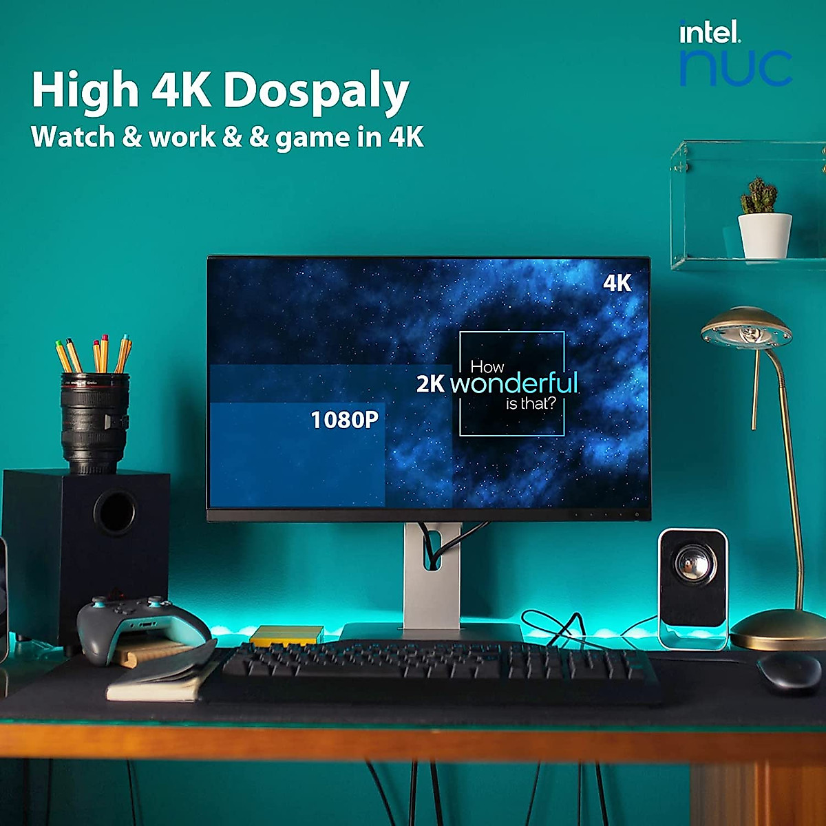 Intel NUC 10 Mini Performance Kit (32GB RAM, 1TB SSD, Core i7-10710U, UHD Graphics) Booksize Business Home Gaming PC Desktop, RJ45, Wi-Fi 6, 3-YR Warranty, IST Cable, Win 11 Pro, BXNUC10I7FNKN1