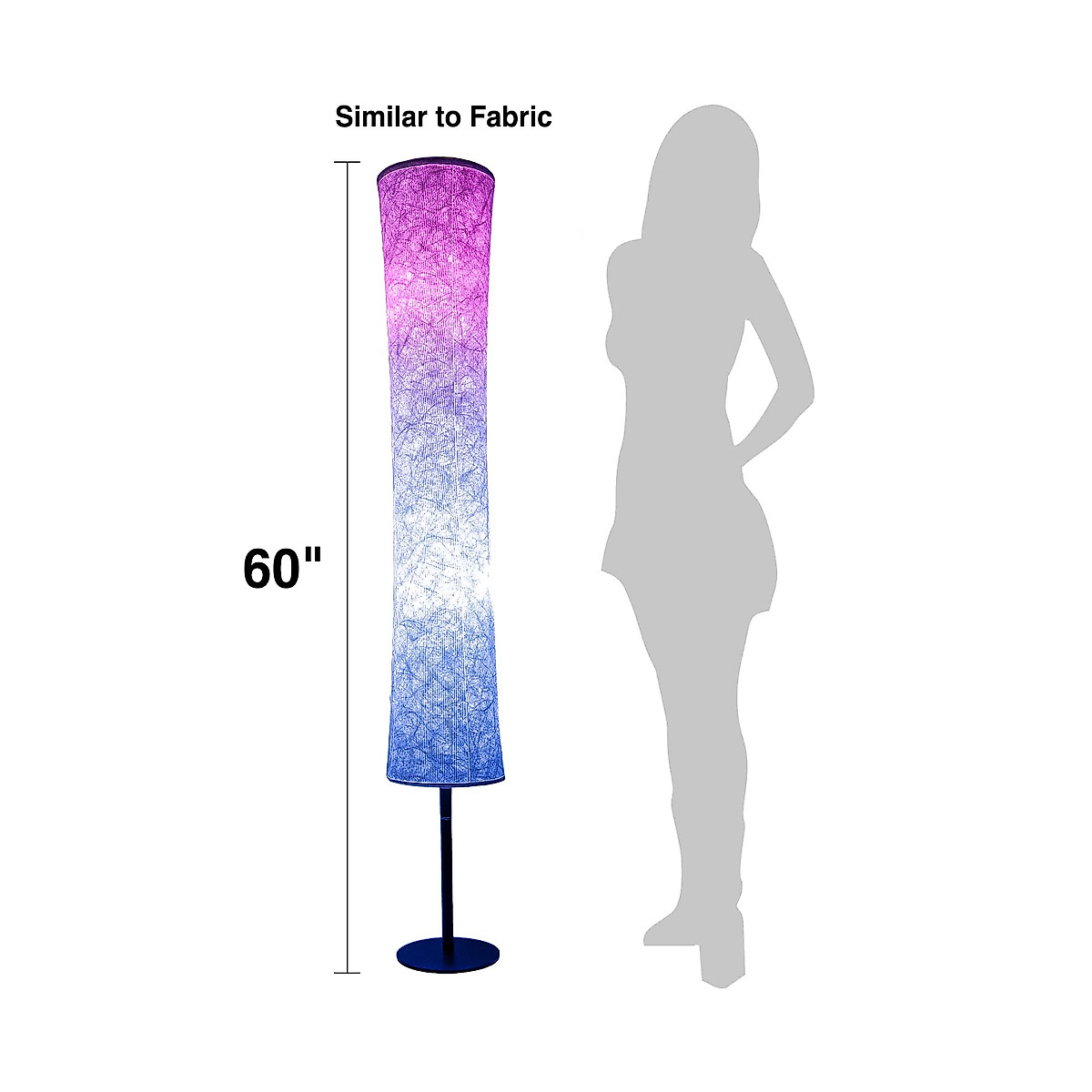 BLUEYE Floor Lamp,RGBCW 2700K-6500K,APP & Remote&Smart Voice Control, 2 X 60W Equivalent, No Hub Required,Compatible with Alexa Google Assistant, 60'' Standing Lamp for Bedroom, Similar Fabric